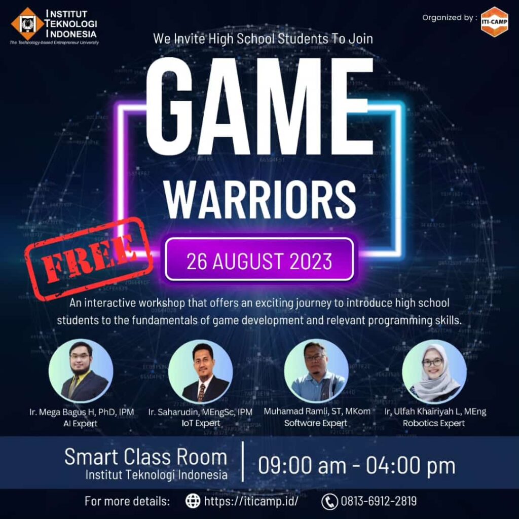 Pelatihan Pembuatan Game Gratis 26 Agustus 2023 – Teknik Elektro ITI